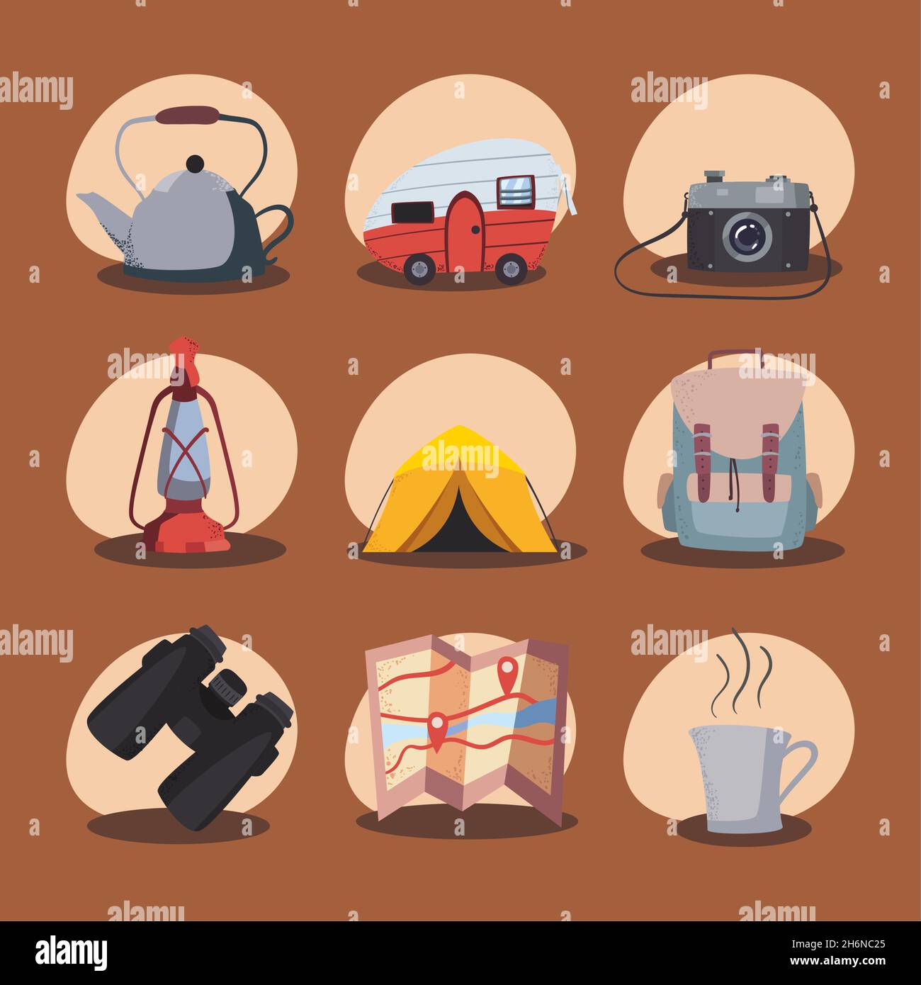 set of nine adventure items Stock Vector Image & Art - Alamy