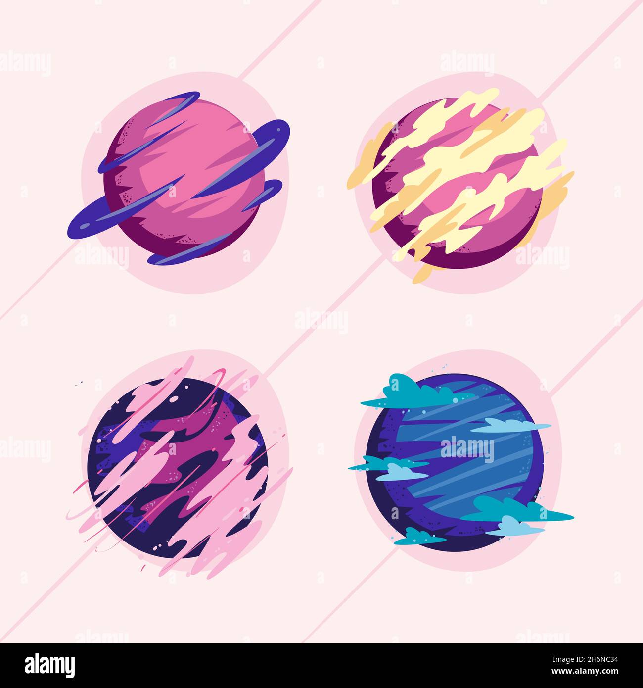 set of four pretty planets Stock Vector Image & Art - Alamy