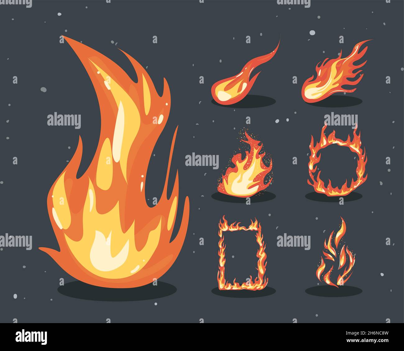 set of seven shine flames Stock Vector Image & Art - Alamy