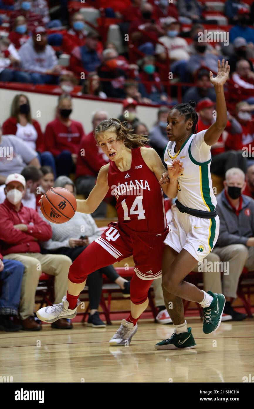 Indiana Hoosiers guard Ali Patberg (L) plays against Norfolk State ...