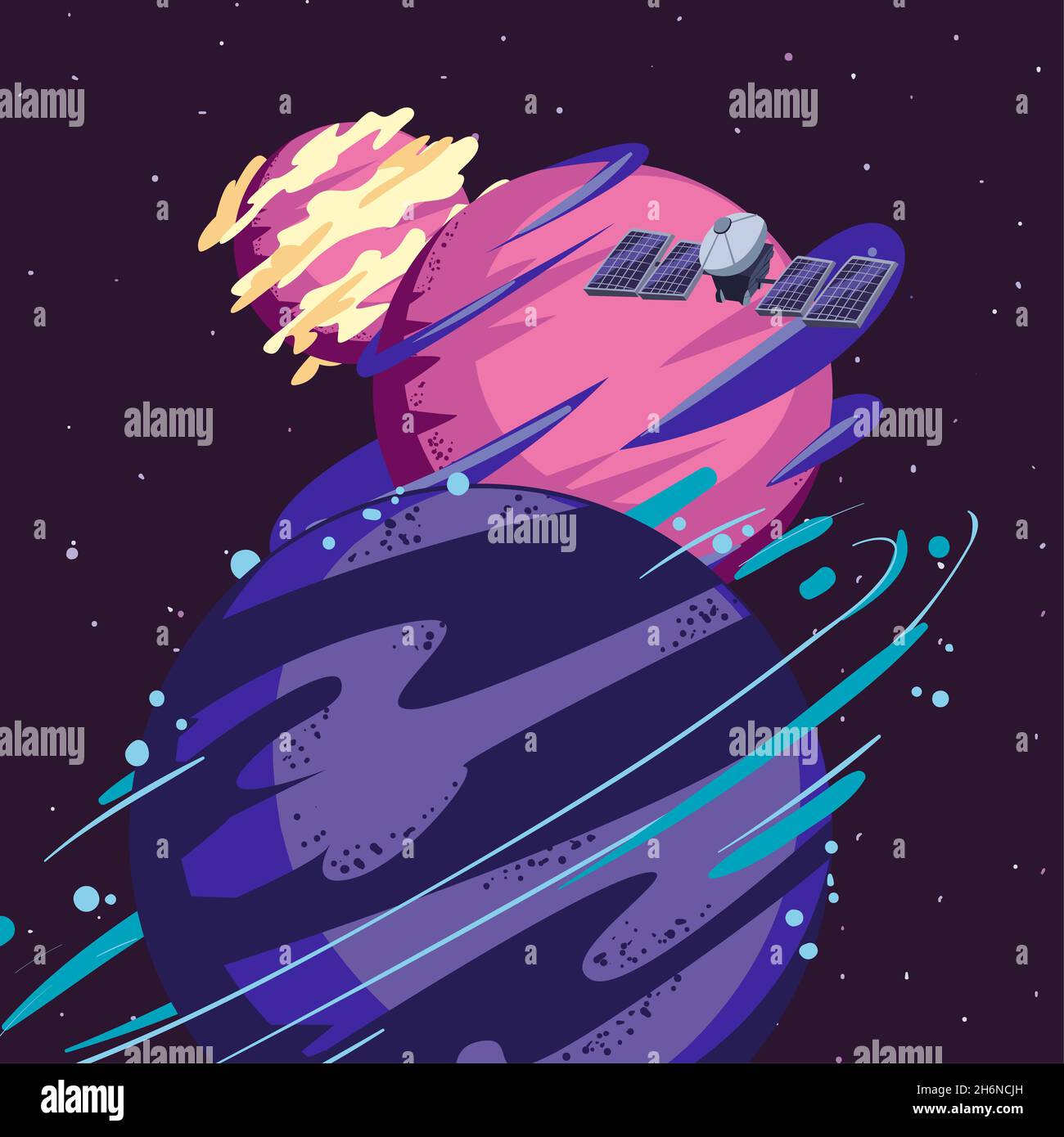 planetary alignment poster and satellite Stock Vector Image & Art - Alamy