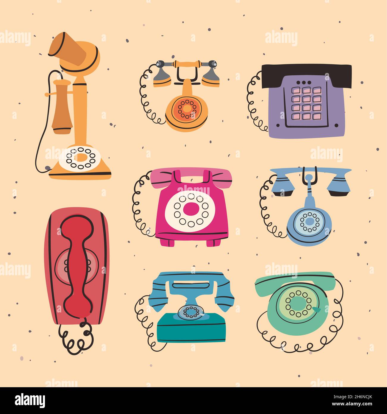 Retro cell phones Stock Vector Images - Alamy