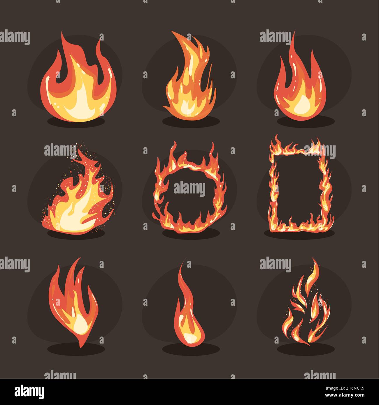 set of nine shine flames Stock Vector Image & Art - Alamy