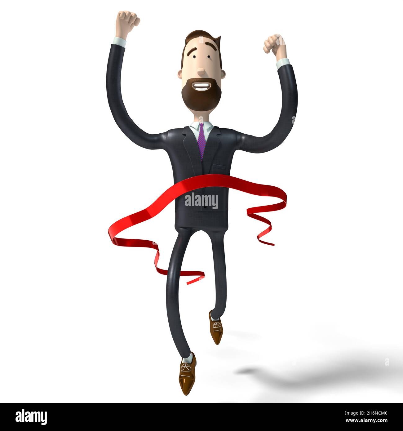 Hipster businessman cartoon character at finishing line - winner ...