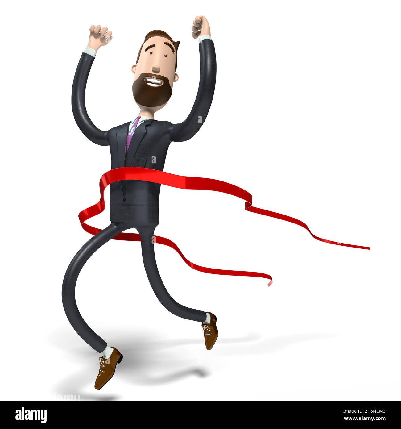 Hipster businessman cartoon character at finishing line - winner ...