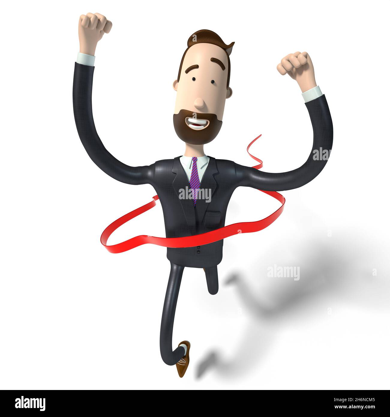 Hipster businessman cartoon character at finishing line - winner ...