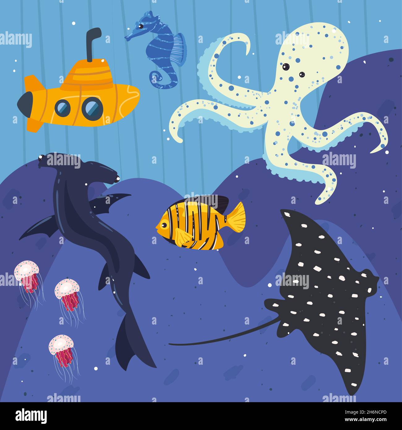 underwater life design with animals Stock Vector Image & Art - Alamy