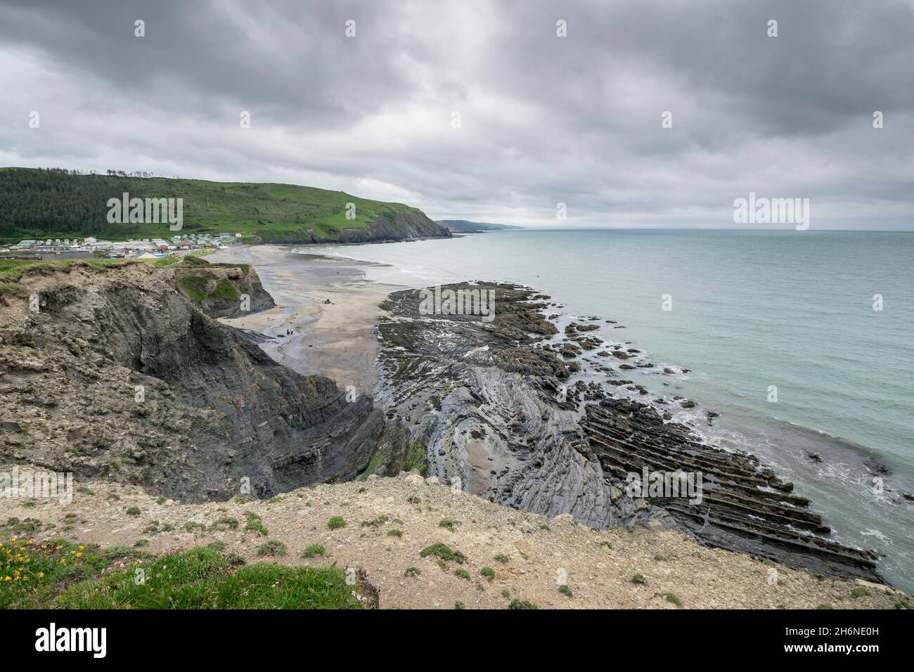 Clarach bay Ceredigion on the mid Wales coast near Aberystwyth Stock ...