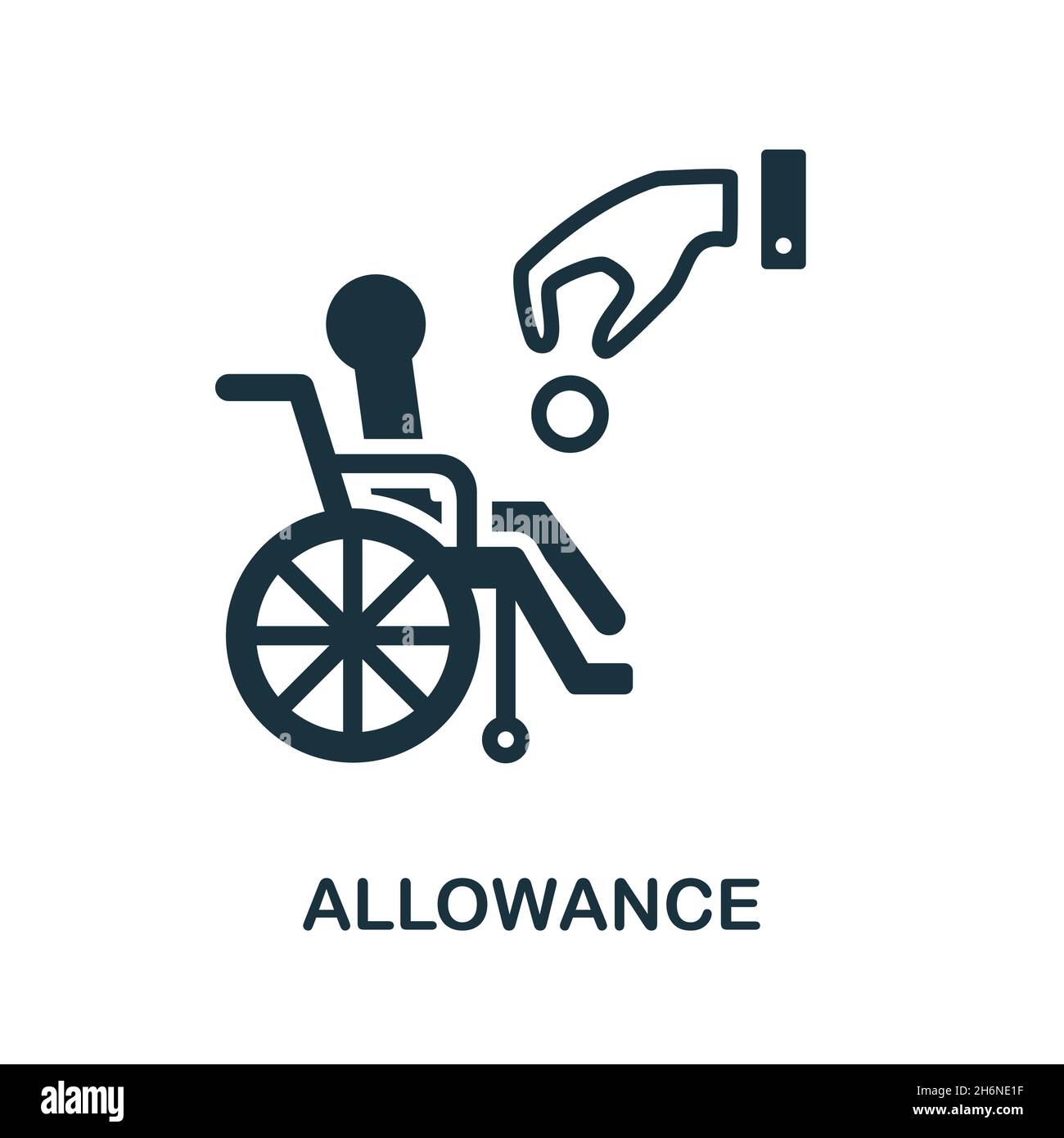 Allowance icon. Monochrome sign from crisis collection. Creative ...