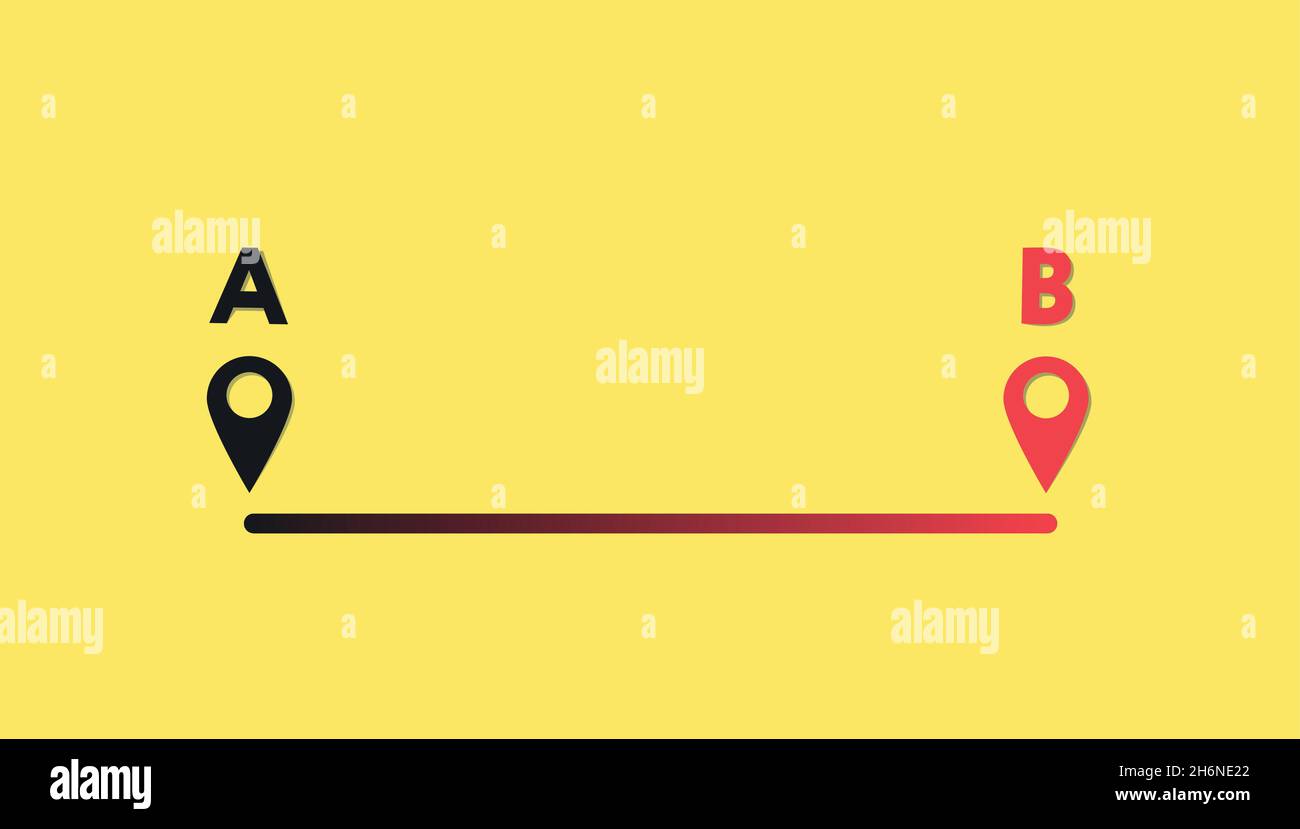 Progress of moving from point a to point b Stock Vector Image & Art - Alamy