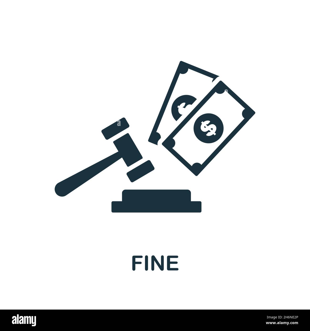 Fine icon. Monochrome sign from crisis collection. Creative Fine icon ...