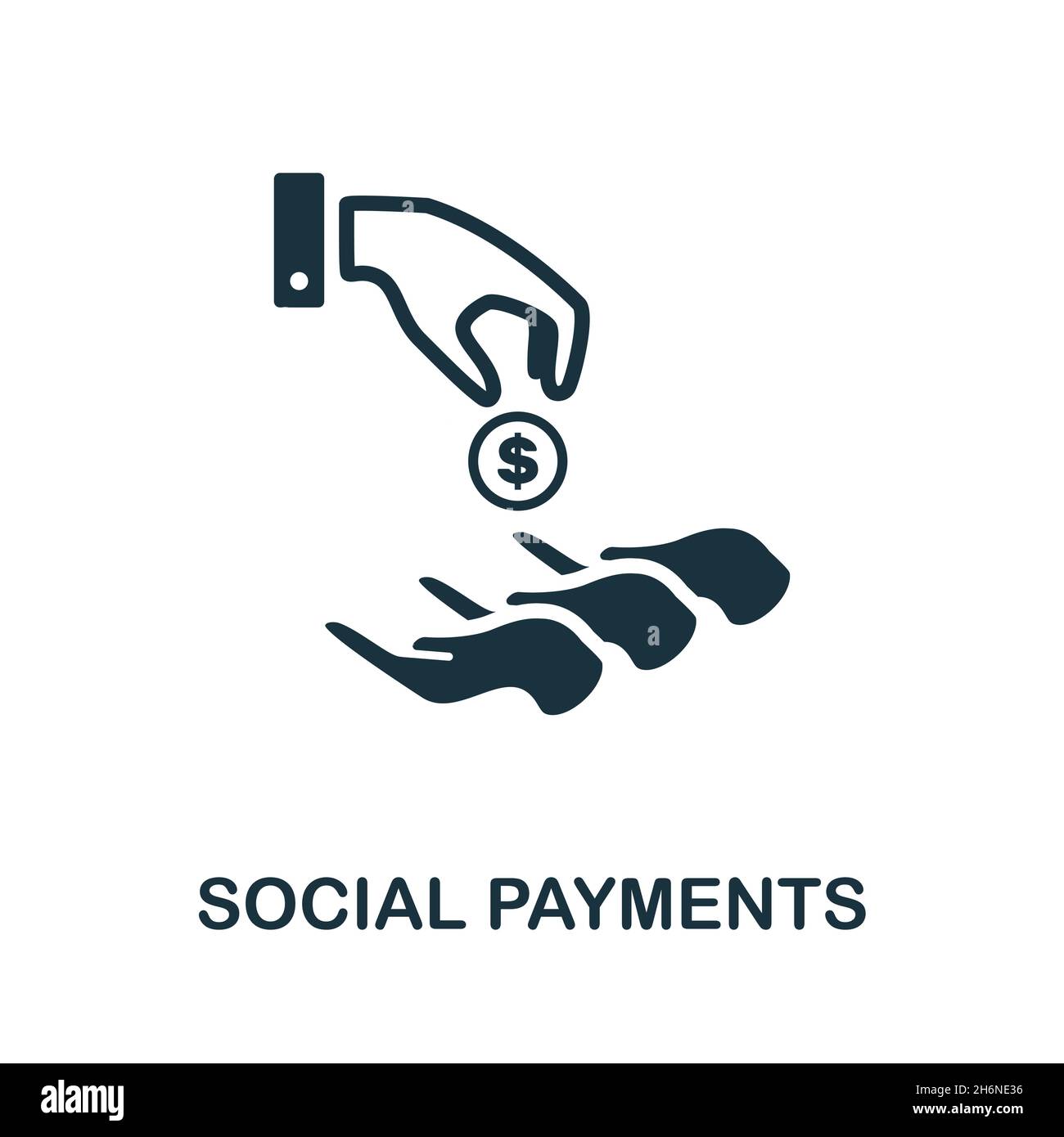 Social Payments icon. Monochrome sign from crisis collection. Creative ...