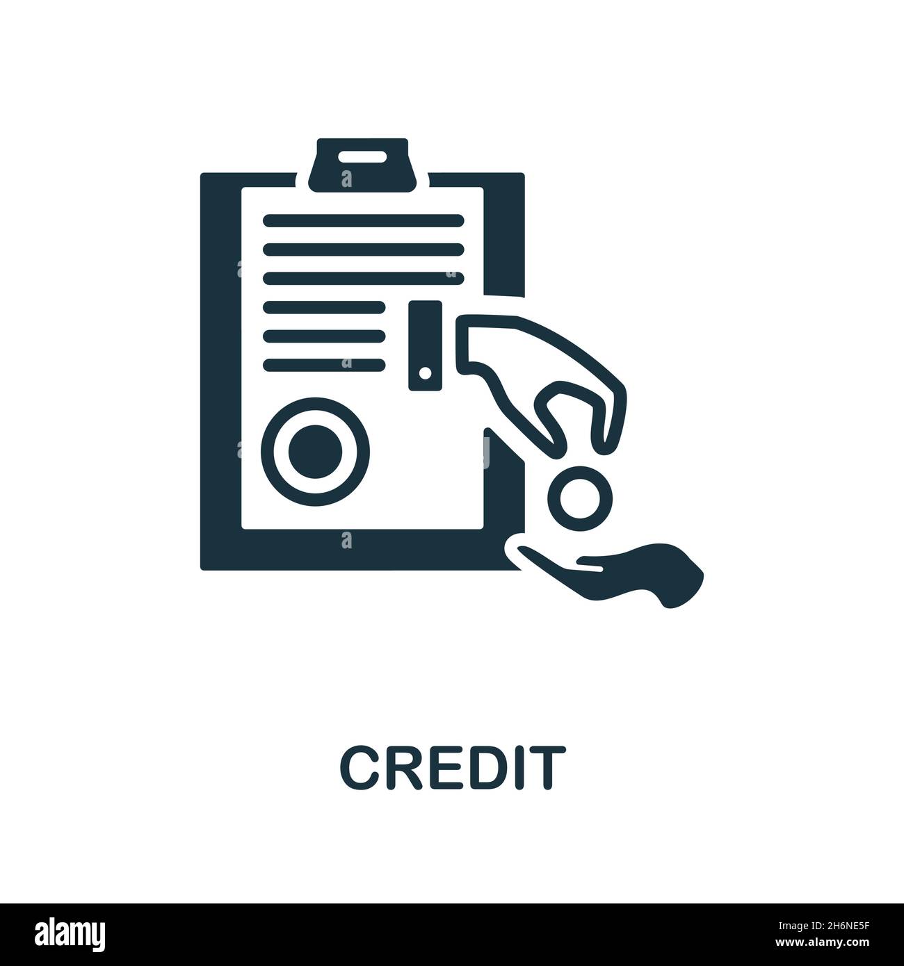 Credit icon. Monochrome sign from crisis collection. Creative Credit ...