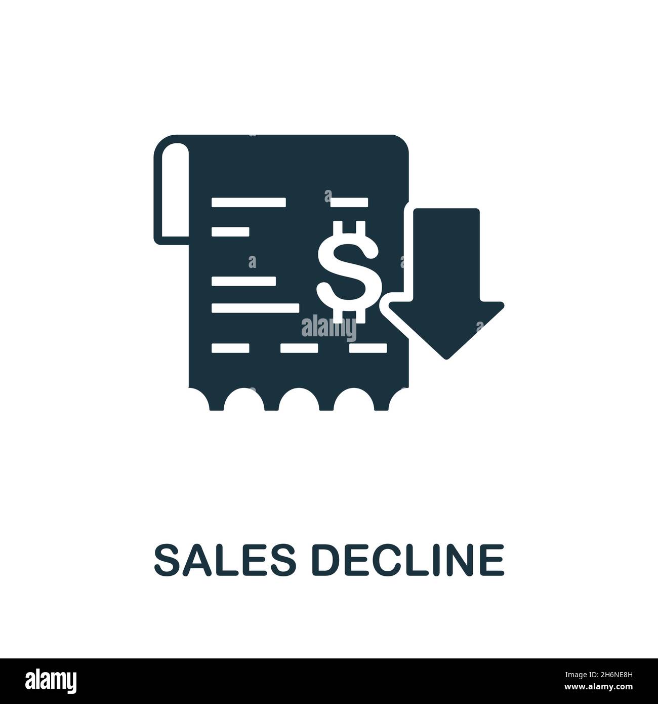 Sales Decline icon. Monochrome sign from crisis collection. Creative ...