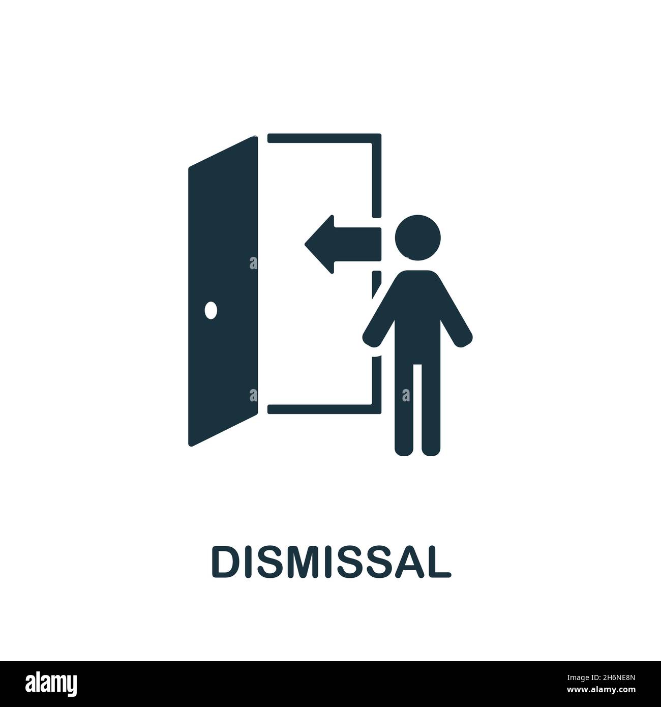 Dismissal icon. Monochrome sign from crisis collection. Creative ...
