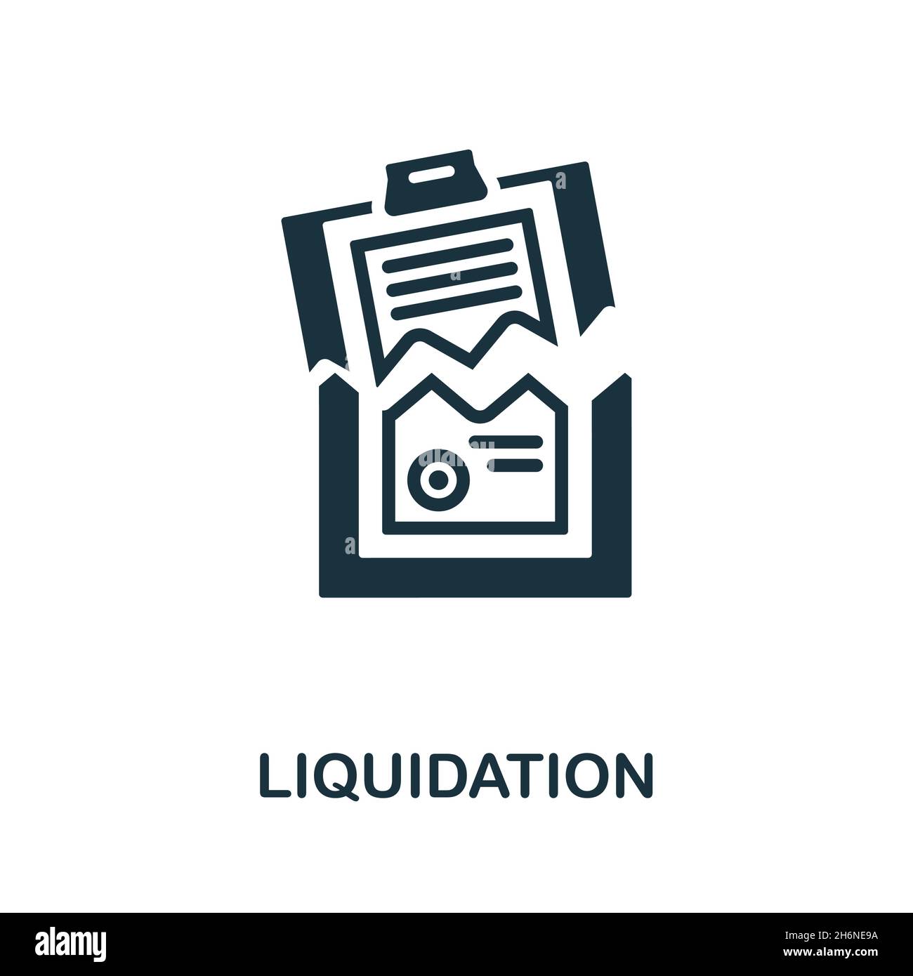 Liquidation icon. Monochrome sign from crisis collection. Creative ...