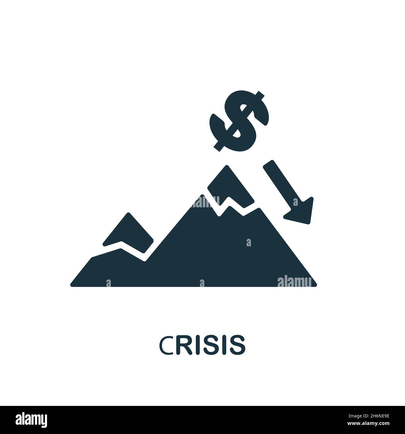 Crisis icon. Monochrome sign from crisis collection. Creative risis ...