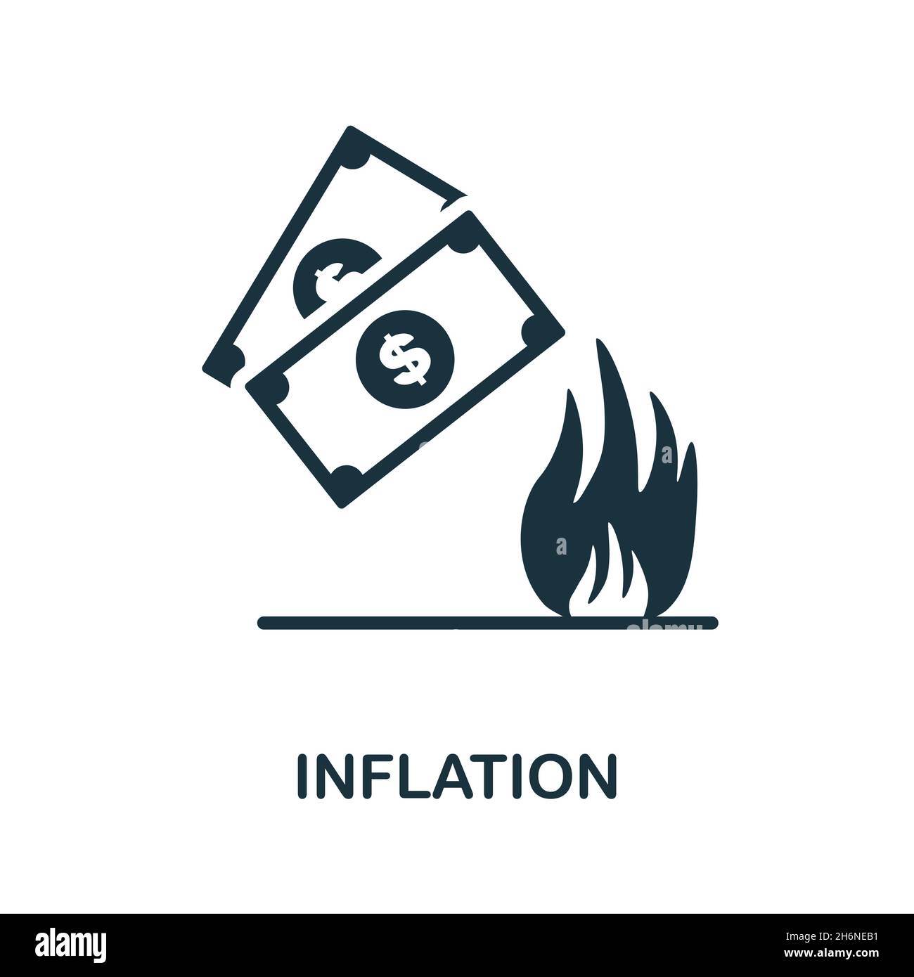 Inflation icon. Monochrome sign from crisis collection. Creative ...