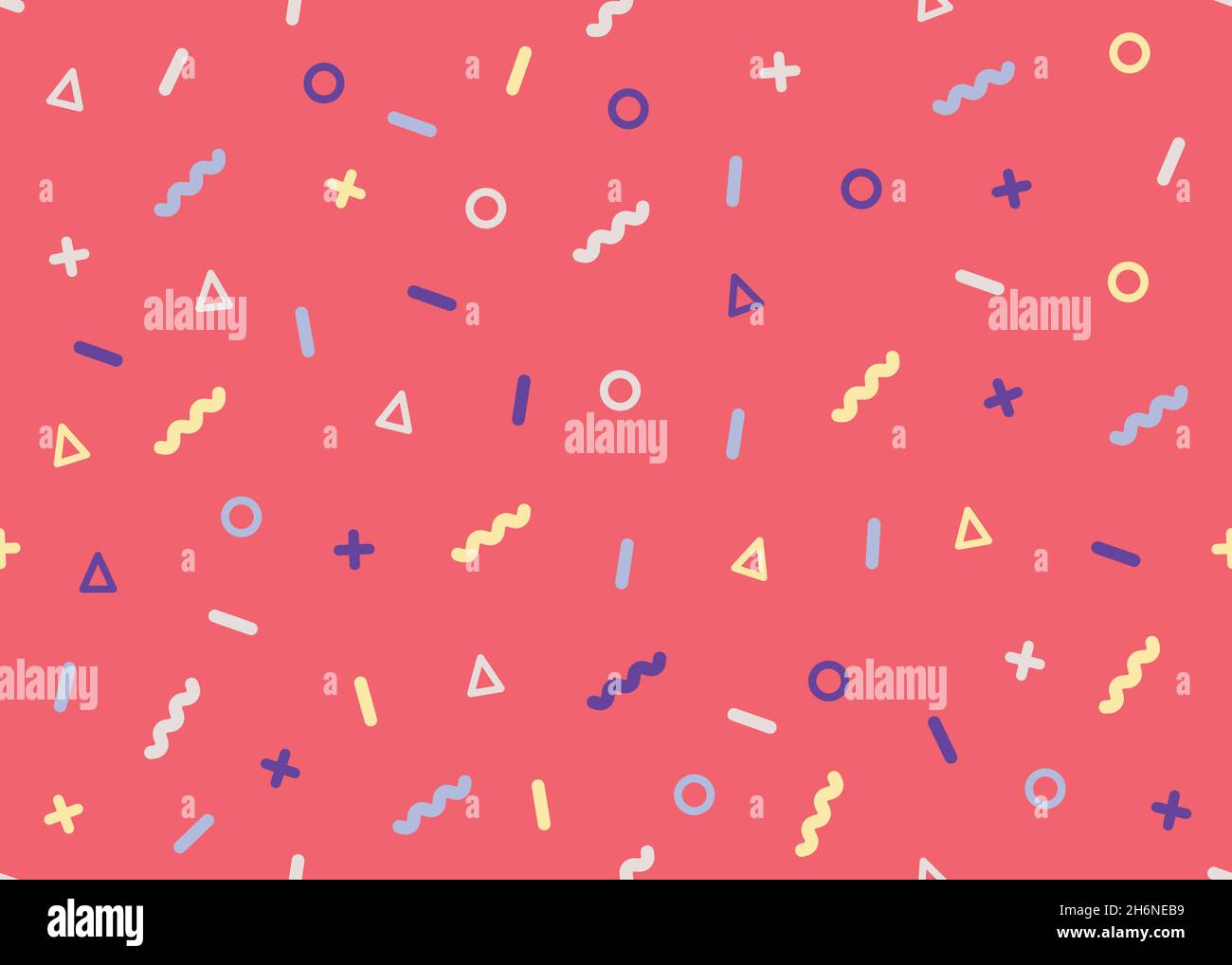 Various small geometric shapes on red backdrop. Line style Stock Vector ...