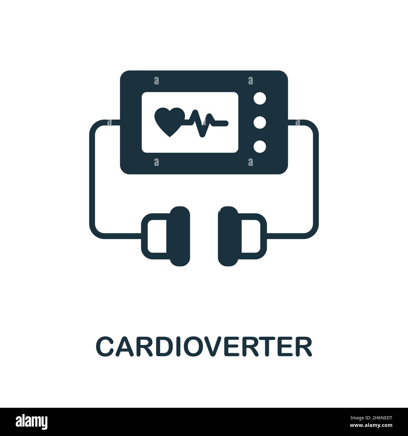 Cardioverter icon. Monochrome sign from medical equipment collection ...