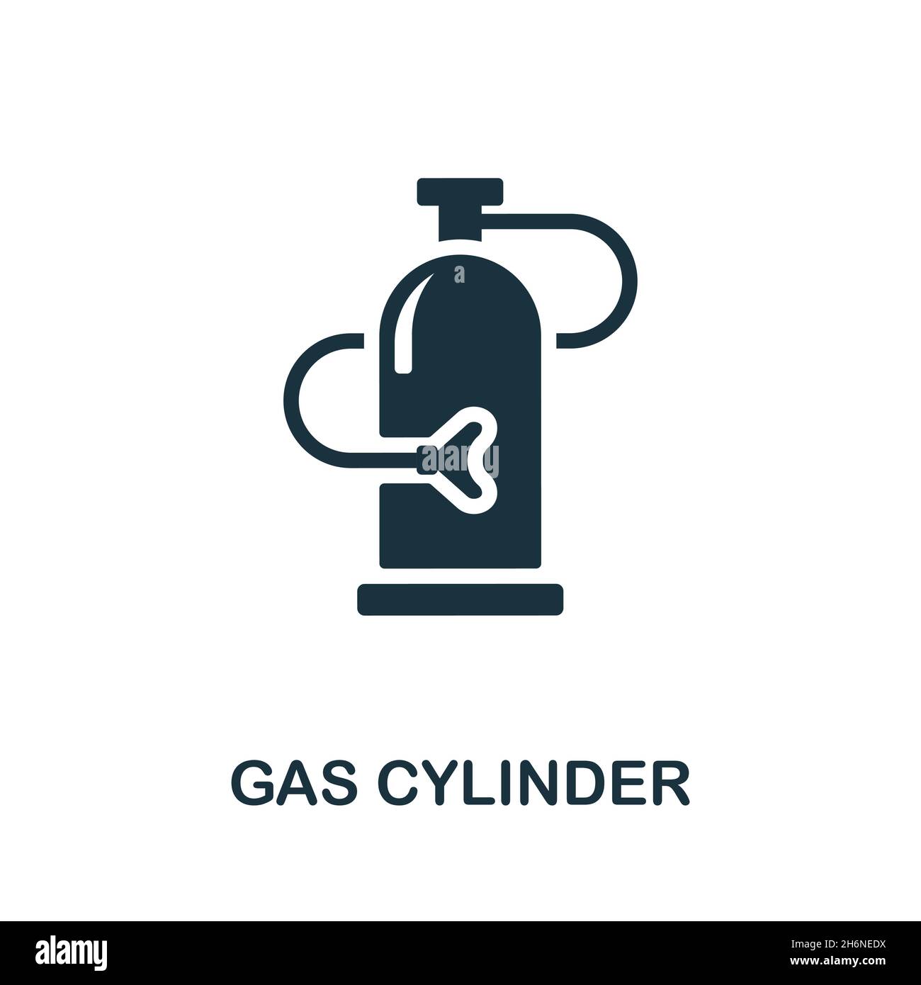 Gas Cylinder icon. Monochrome sign from medical equipment collection ...