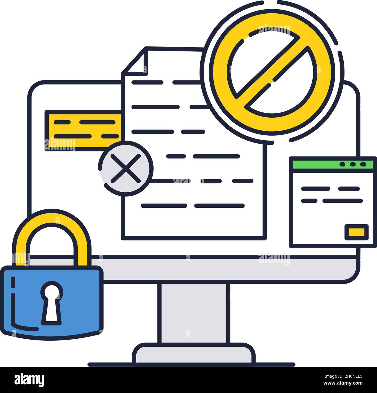 Unauthorized access computer warning sign hi-res stock photography and images - Alamy