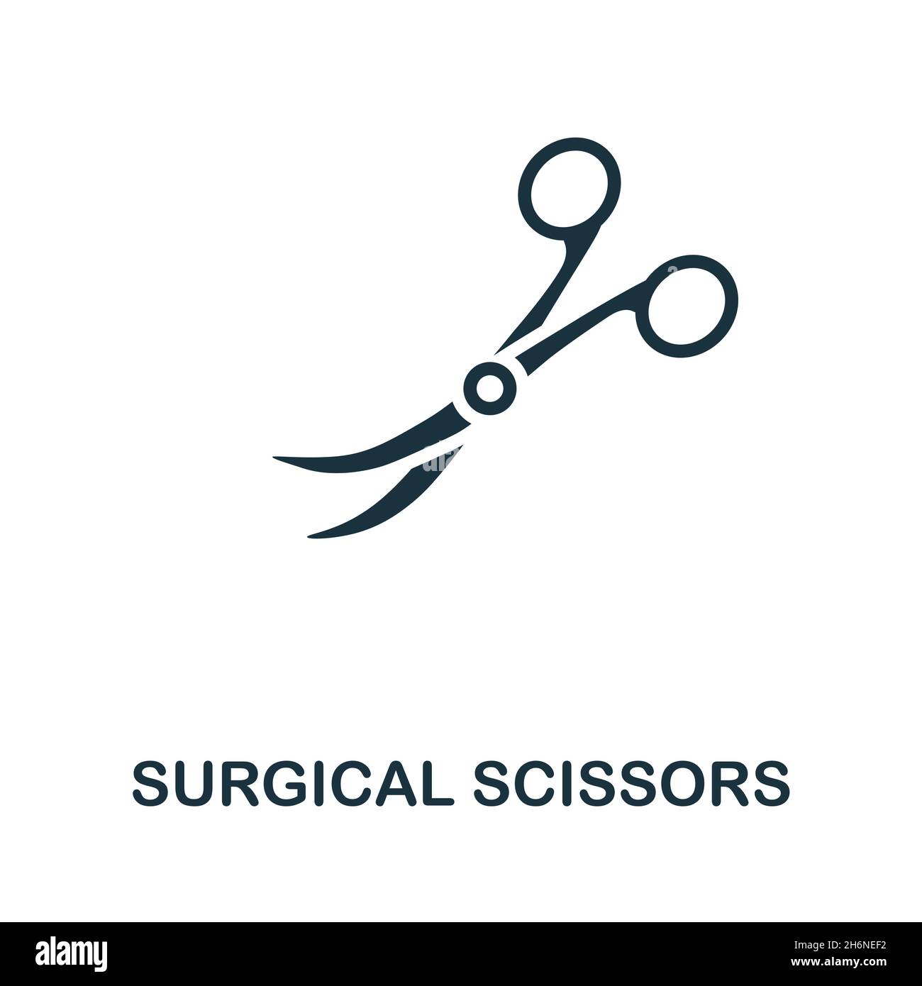 Surgical Scissors icon. Monochrome sign from medical equipment ...