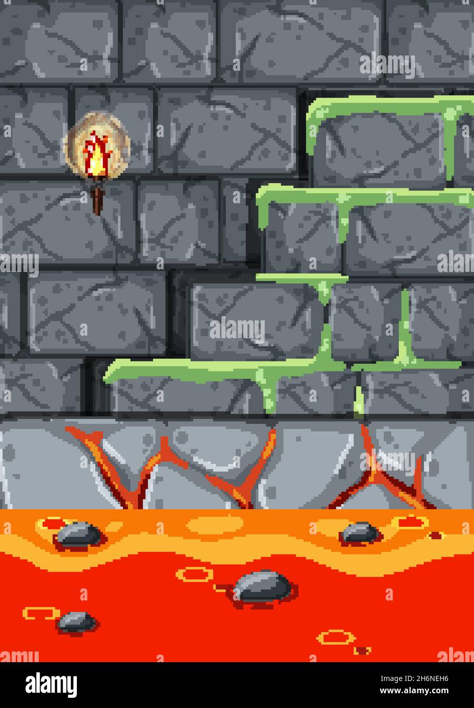 Stone tiles texture with lava ground illustration Stock Vector Image ...