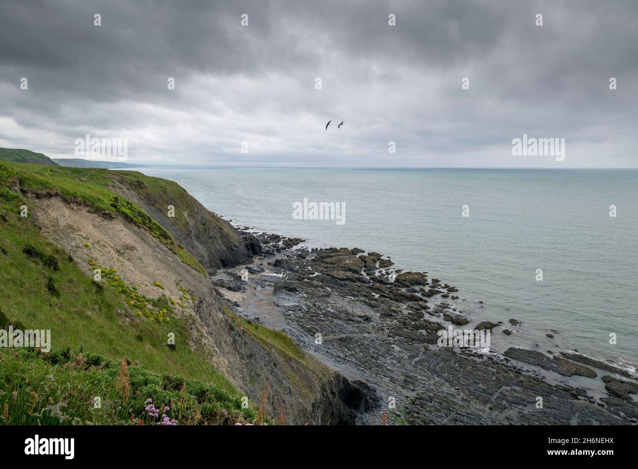 Clarach bay Ceredigion on the mid Wales coast near Aberystwyth Stock ...