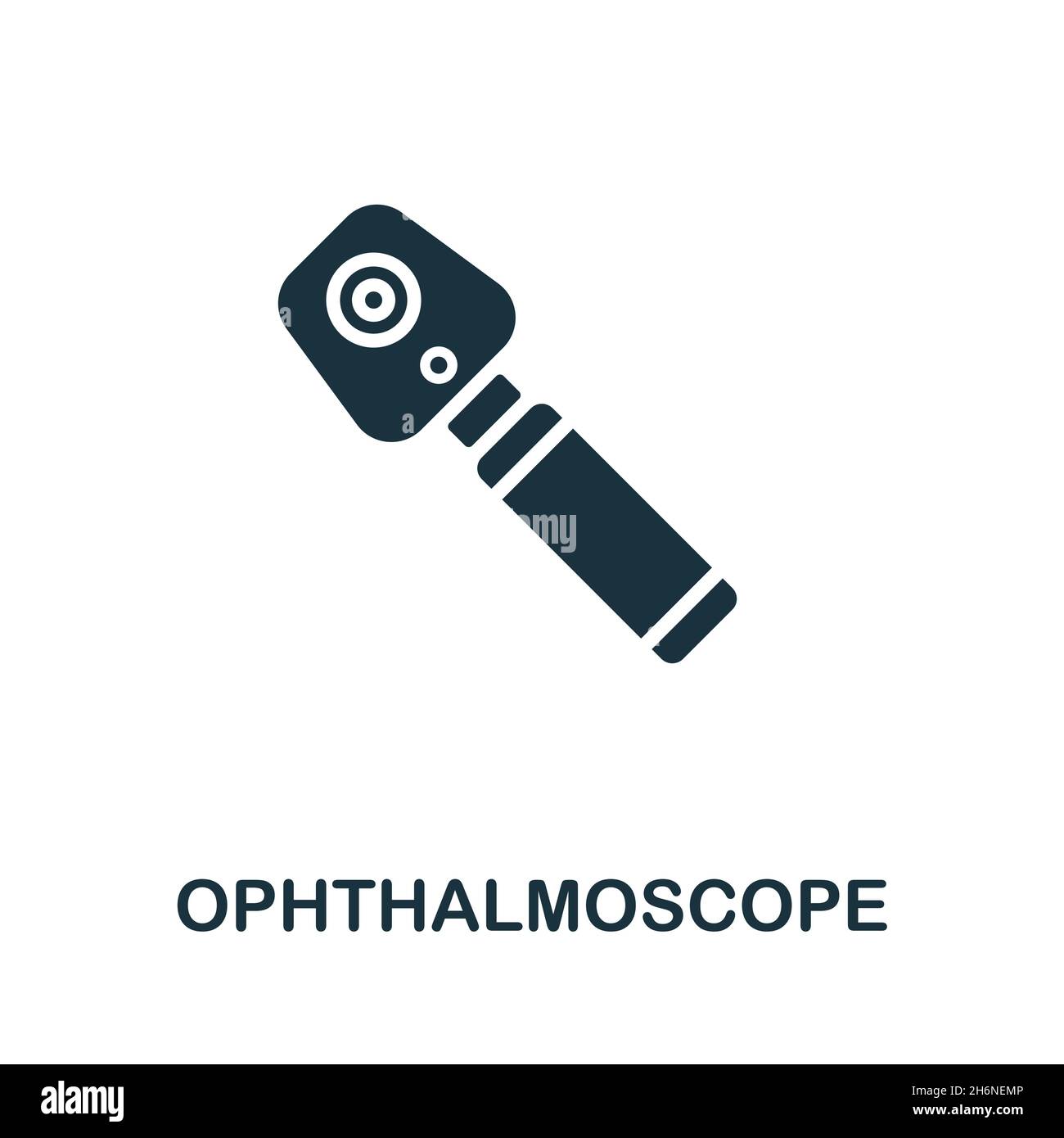 Ophthalmoscope icon. Monochrome sign from medical equipment collection ...