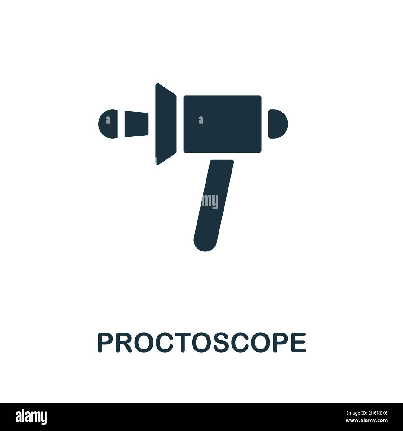 Proctoscope icon. Monochrome sign from medical equipment collection ...