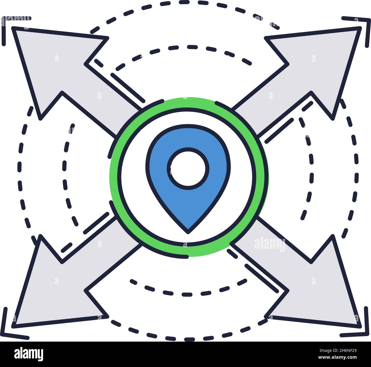 Direction arrow icon way pointing pictogram vector Stock Vector Image ...