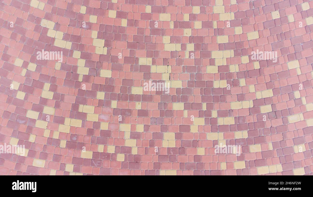 Brick pavement tile, top view. Urban texture as background Stock Photo ...
