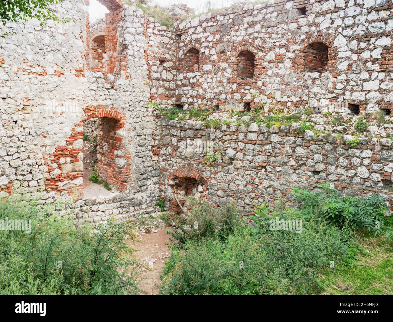 Interier of Ruin Devicky gothic castle on the hill above Dolni ...
