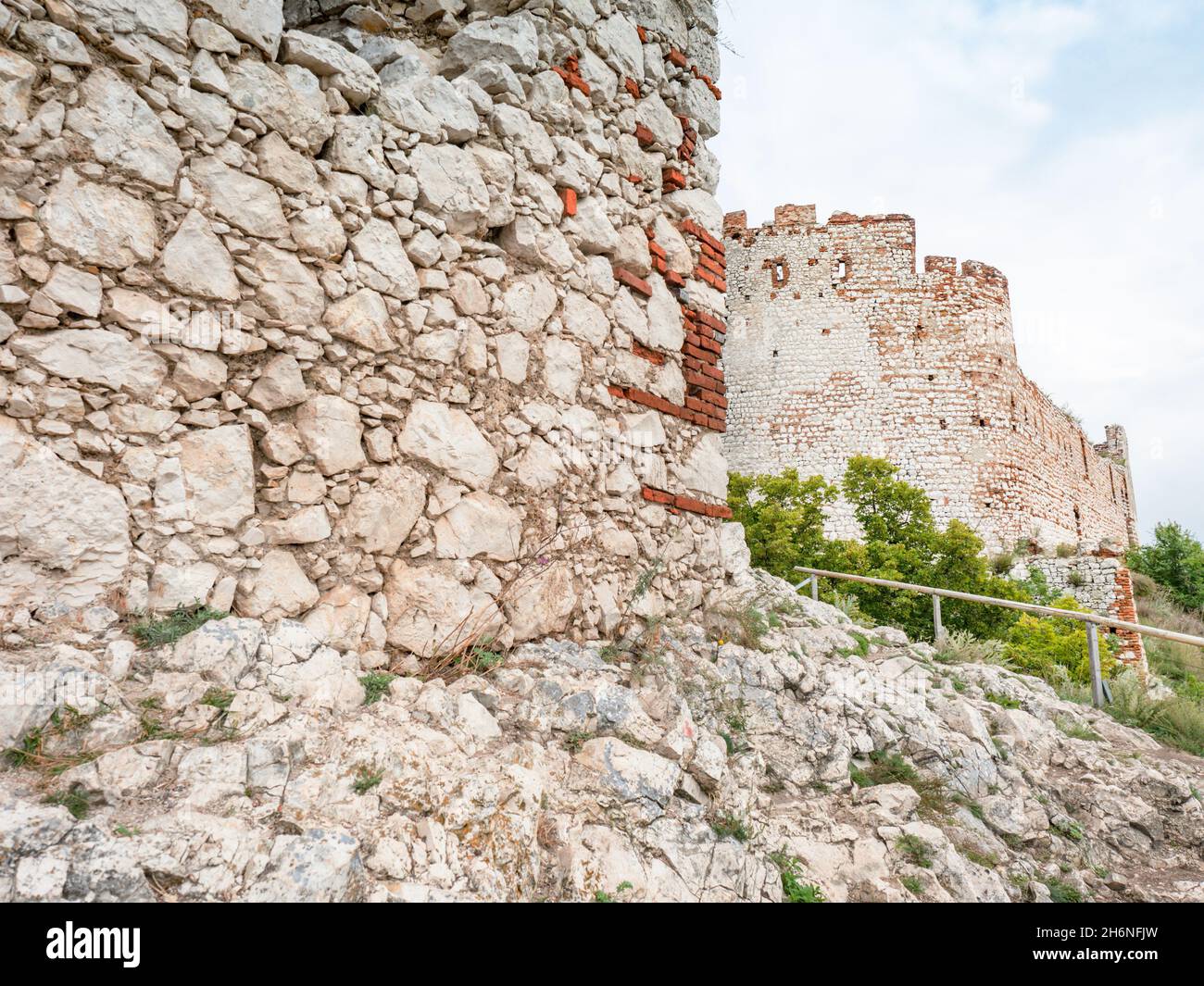 Devicky or Divci Hrady castle. Ruin of limestone gothic castle in South ...