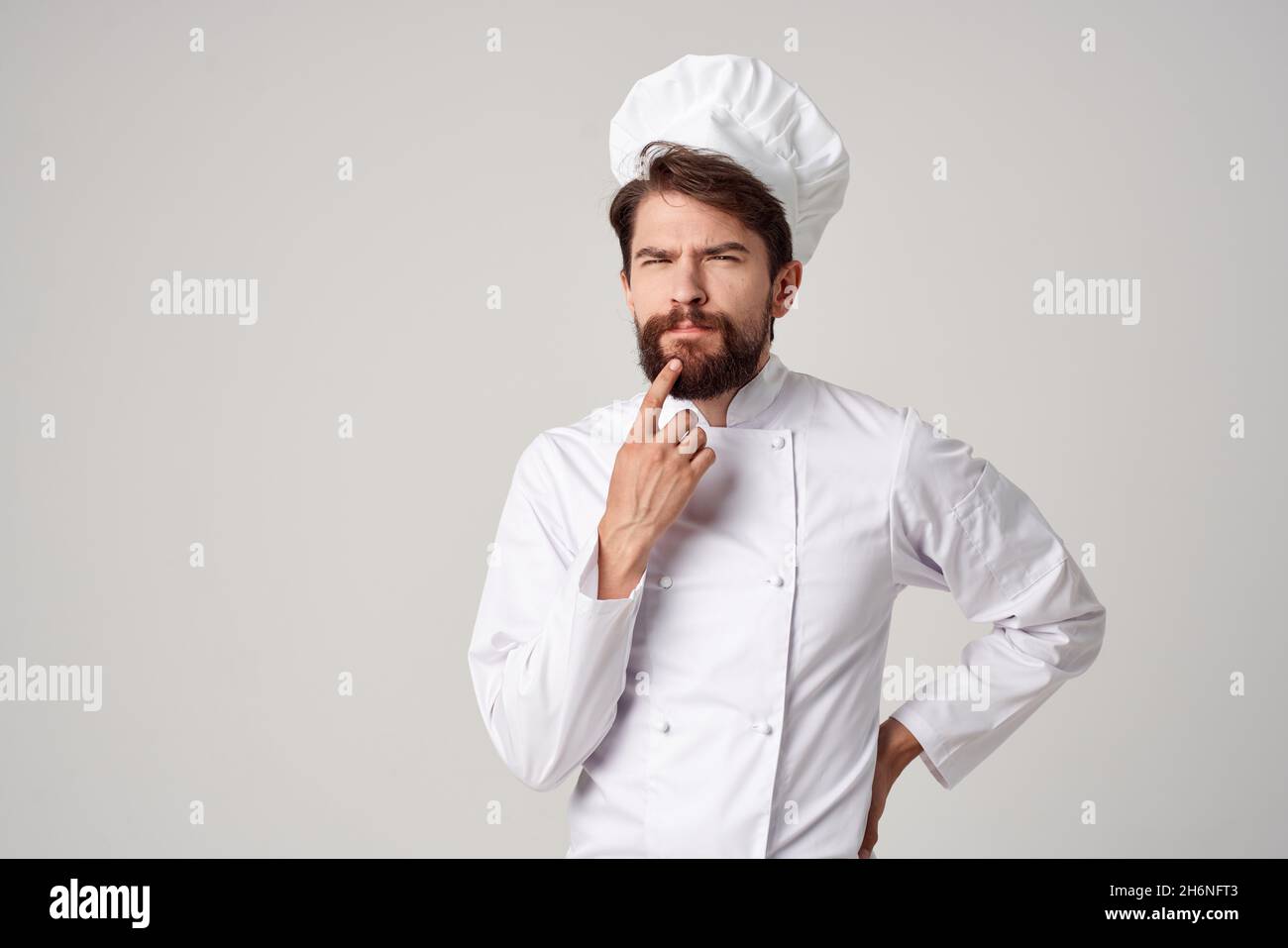 Man restaurant service Professional hand gesture isolated background ...