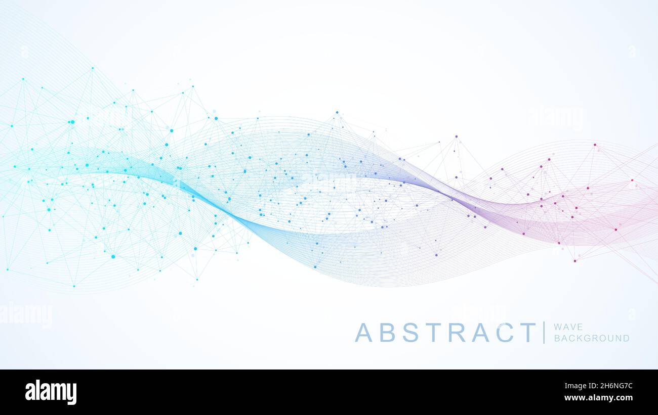 Technology abstract lines and dots connection background. Connection ...