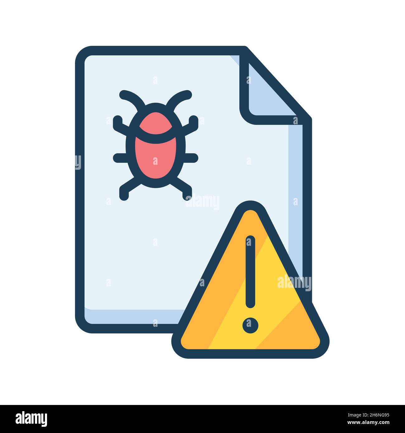 bug detector report alert warning single isolated icon with filled line ...