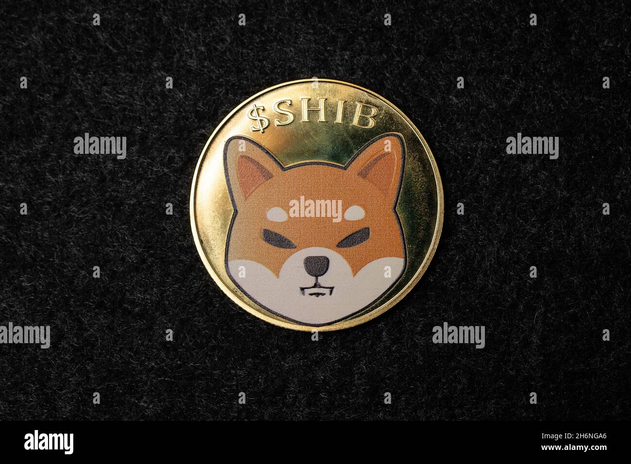 Physical Shiba Inu Coin on a dark backgrround Stock Photo - Alamy