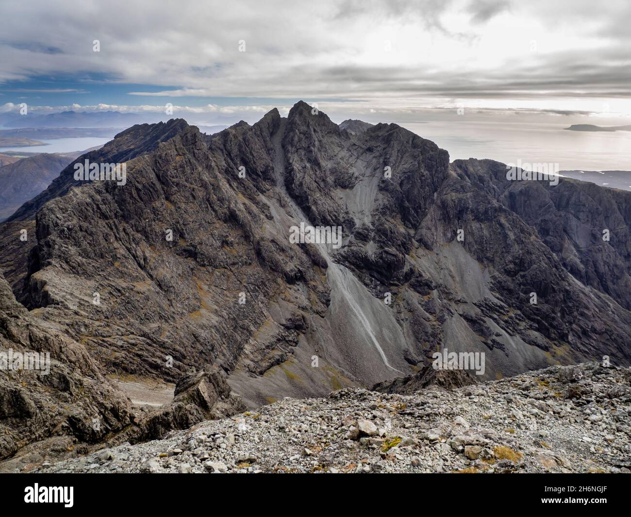 Sgurr Alasdair and the Great Stone Chute on the Cuillin Ridge on the ...