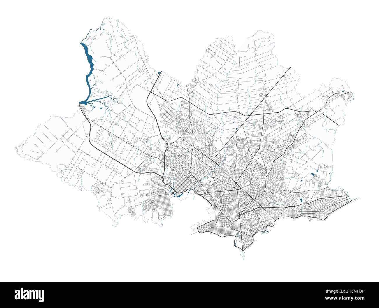 Montevideo vector map. Detailed map of Montevideo city administrative ...