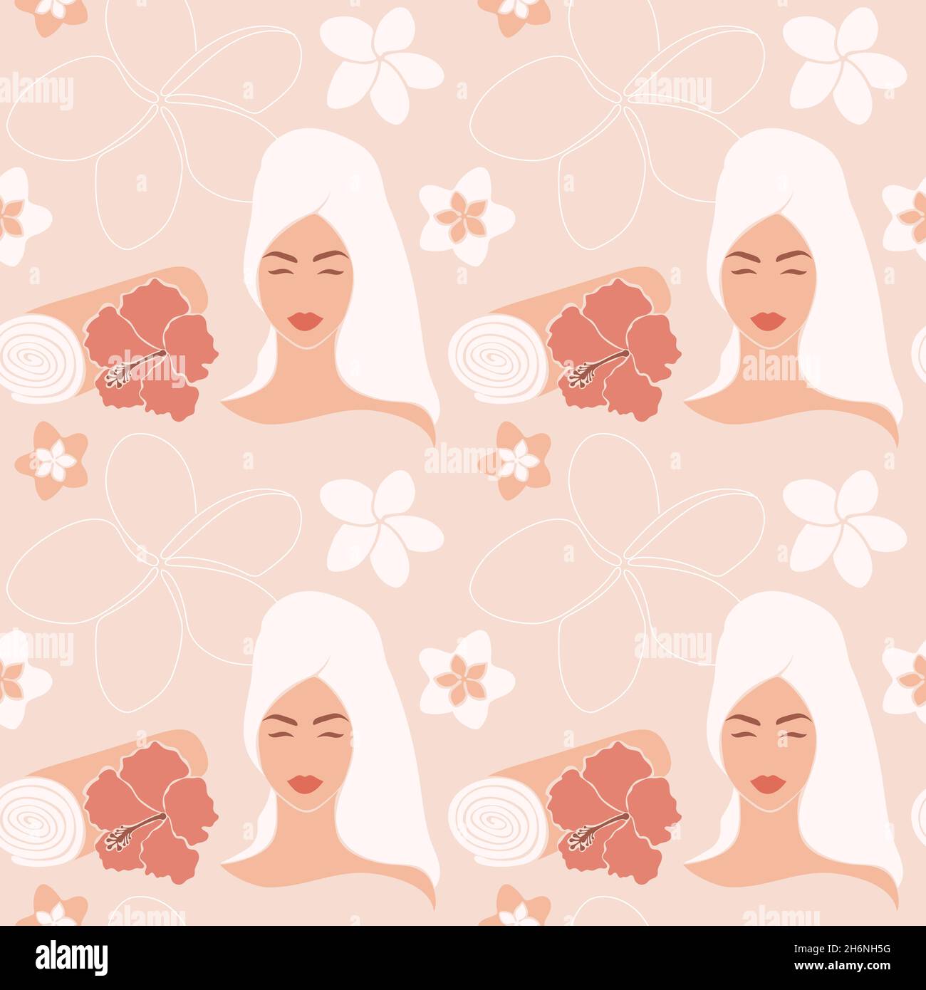 Seamless beauty pattern in a flat style Stock Vector Image & Art - Alamy