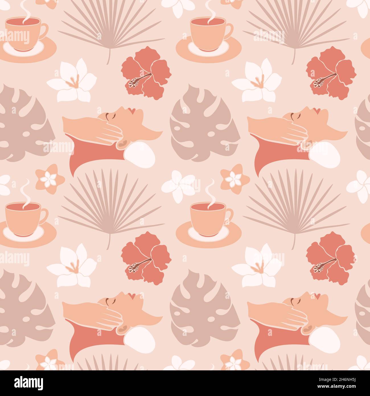 Seamless beauty pattern in a flat style Stock Vector Image & Art - Alamy