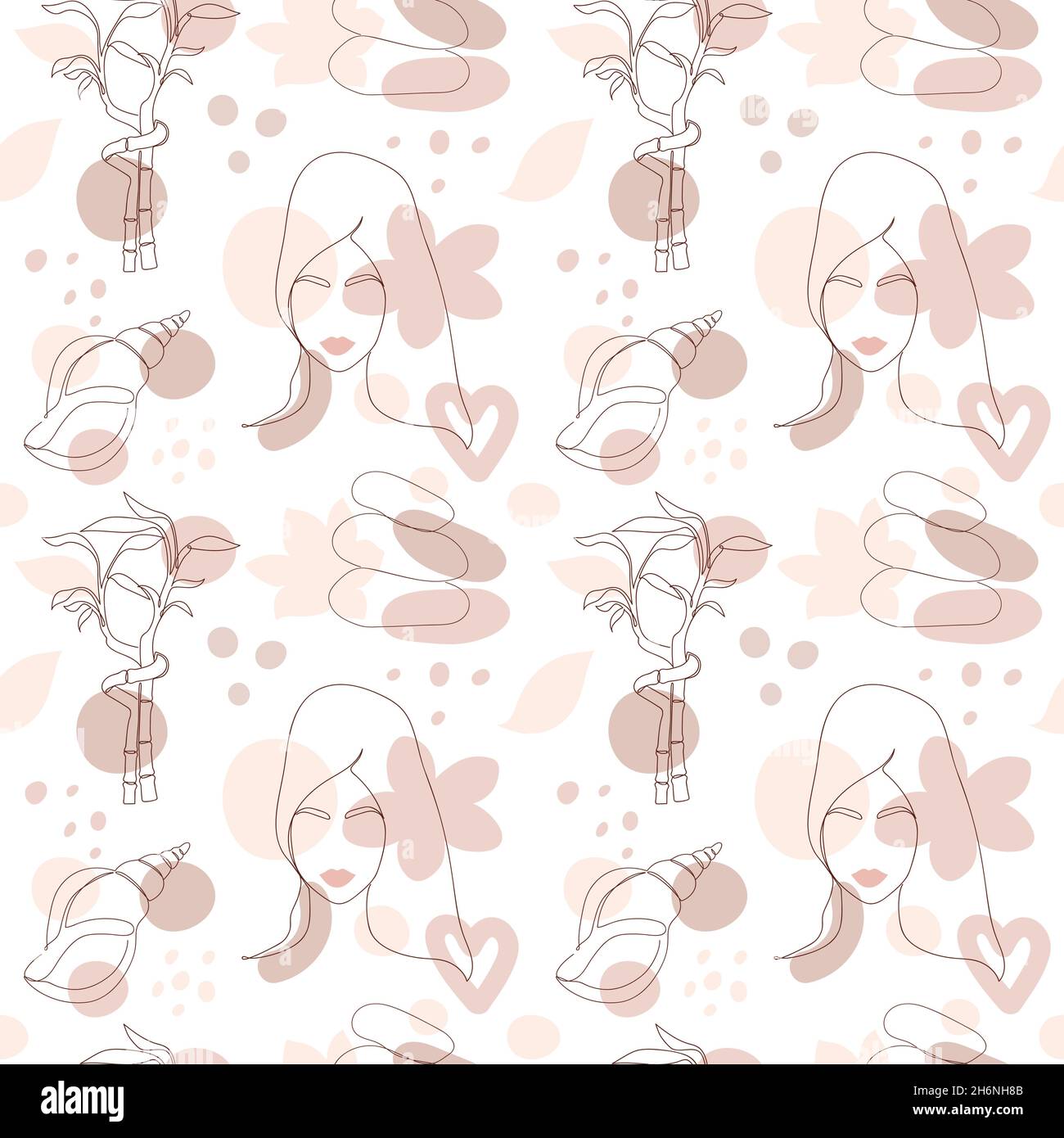 Seamless beauty pattern in a line style Stock Vector Image & Art - Alamy