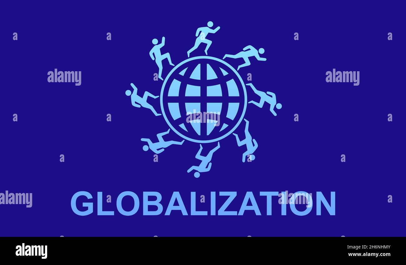 Illustration of a globalization concept Stock Photo - Alamy