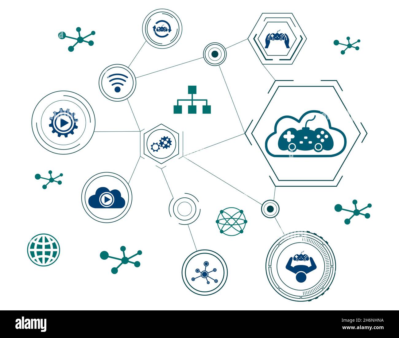 Concept cloud gaming icons Cut Out Stock Images & Pictures - Alamy