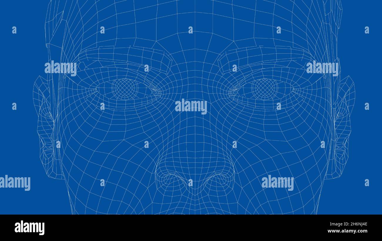 Wireframe portrait of a young beautiful girl Stock Photo - Alamy
