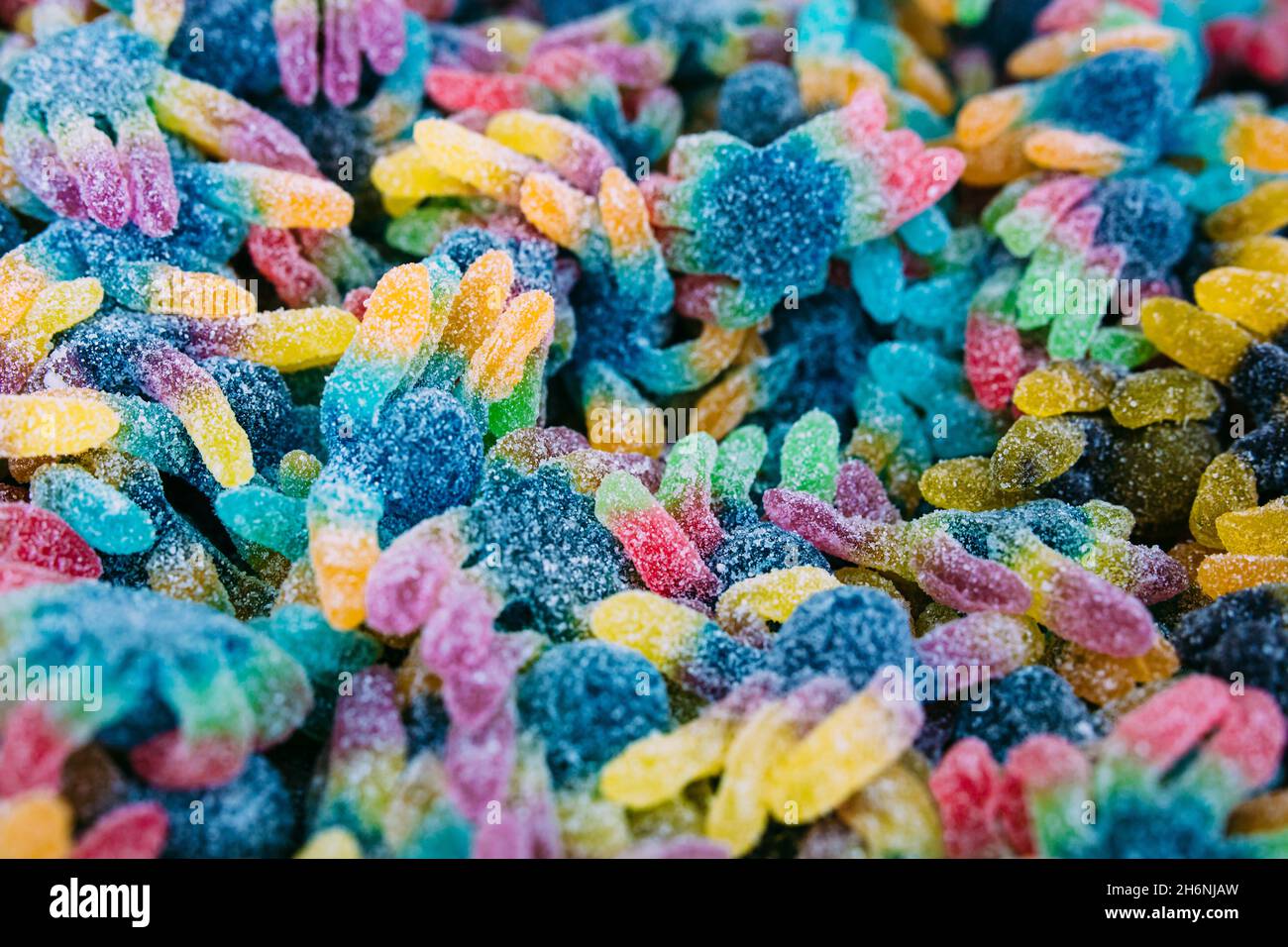 Colorful gummy sweets in the store. Background from sweets Stock Photo ...