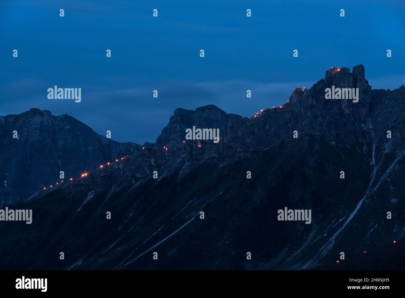 Mountain bonfire in the Stubai Valley, Sacred Heart fire, Solstice fire ...