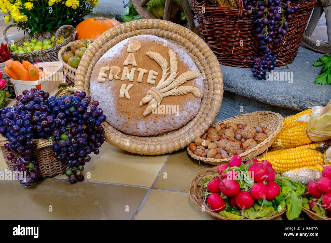 Harvest Thanksgiving, Altar, Parish Church of St. Kilian, Bad Heilbrunn ...